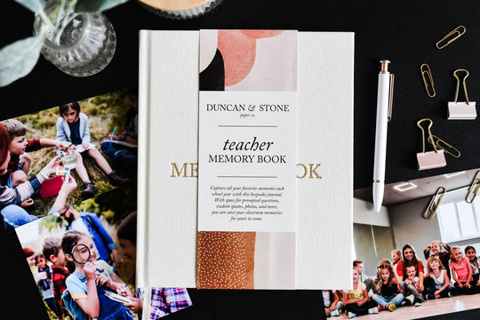 Teacher Memory Book and Keepsake Journal by Duncan & Stone Paper Co.