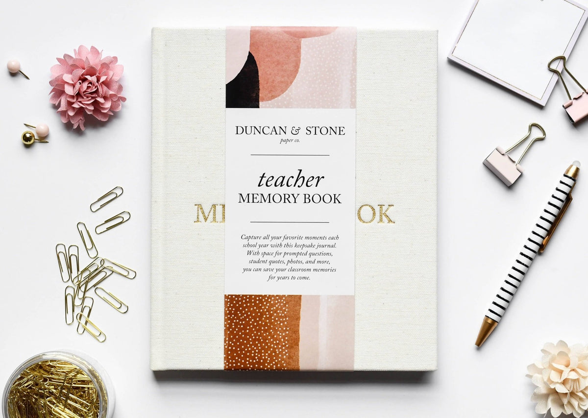 Teacher Memory Book and Keepsake Journal by Duncan & Stone Paper Co.